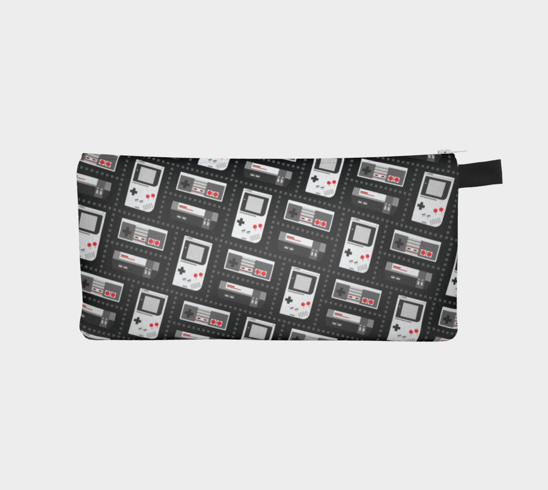 Nintendo Consoles Pattern Pencil Case (Red/Black) — Retro Modding